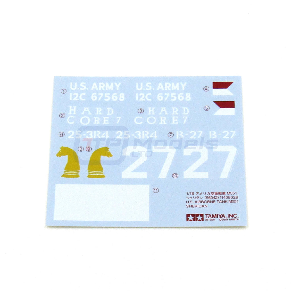 Tamiya 56042 U.S. Airborne Tank M551 Sheridan, 1405026/11405026 Decals ...