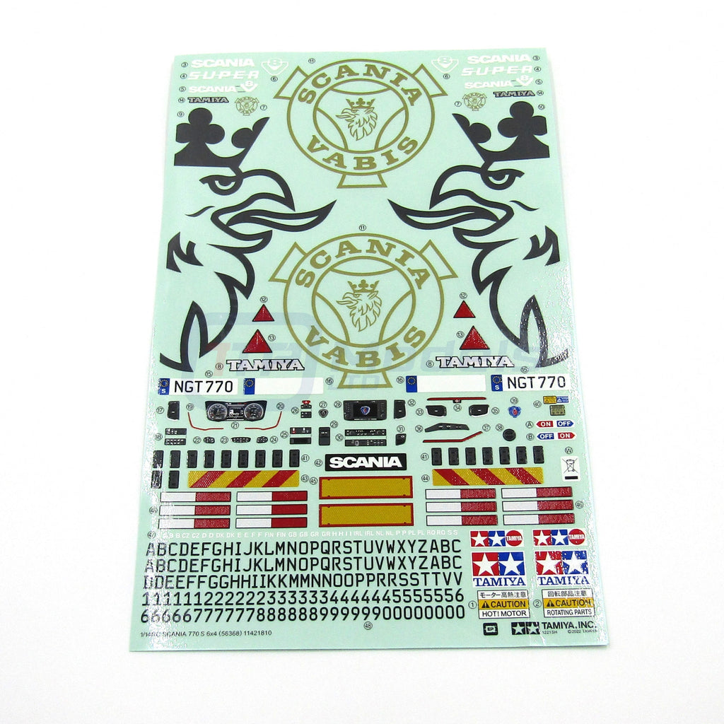 Tamiya 56368 Scania 770 S 6x4, 1421810/11421810 Decals/Stickers, NEW ...