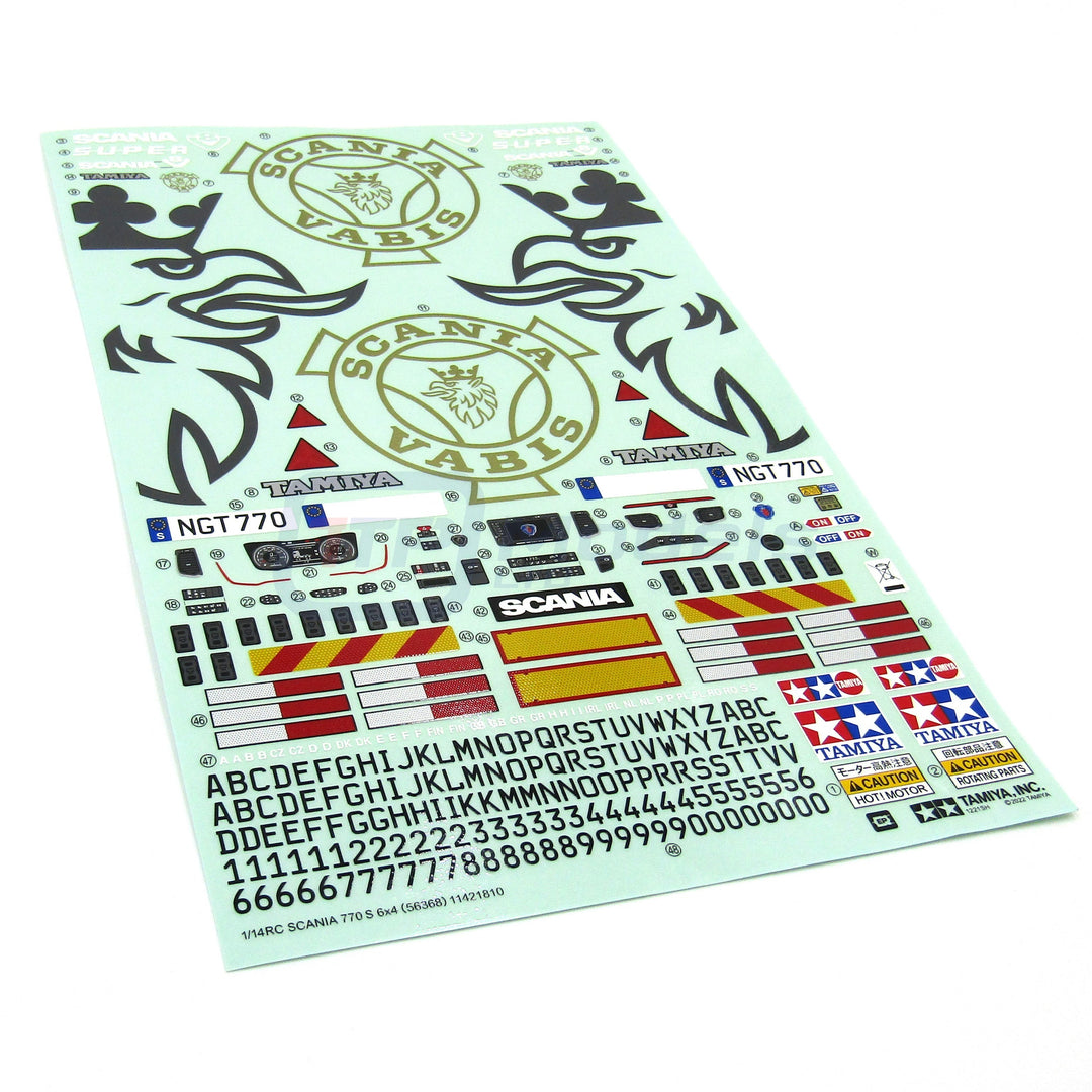 Tamiya 56368 Scania 770 S 6x4, 1421810/11421810 Decals/Stickers, NEW ...