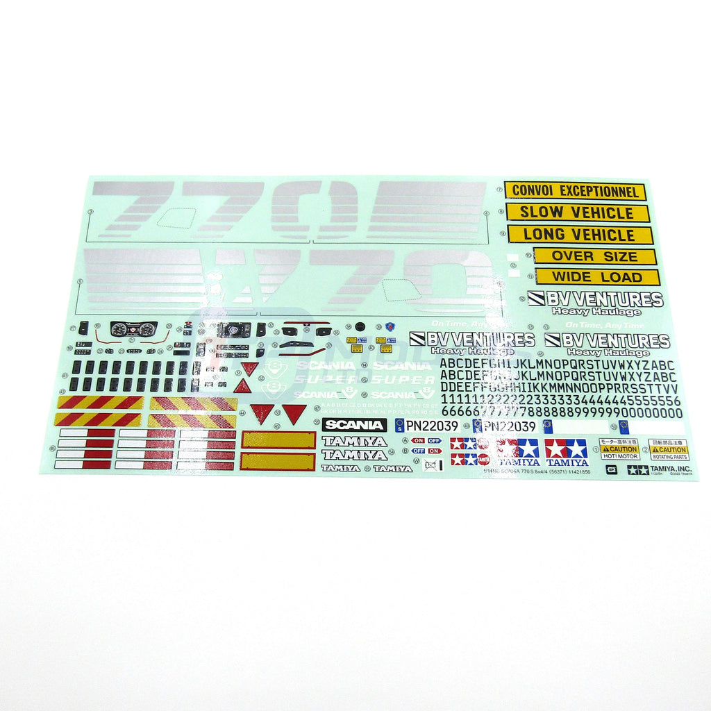 Tamiya 56371 Scania 770s 8x4, 1421856/11421856, Decals/Stickers, NIP ...