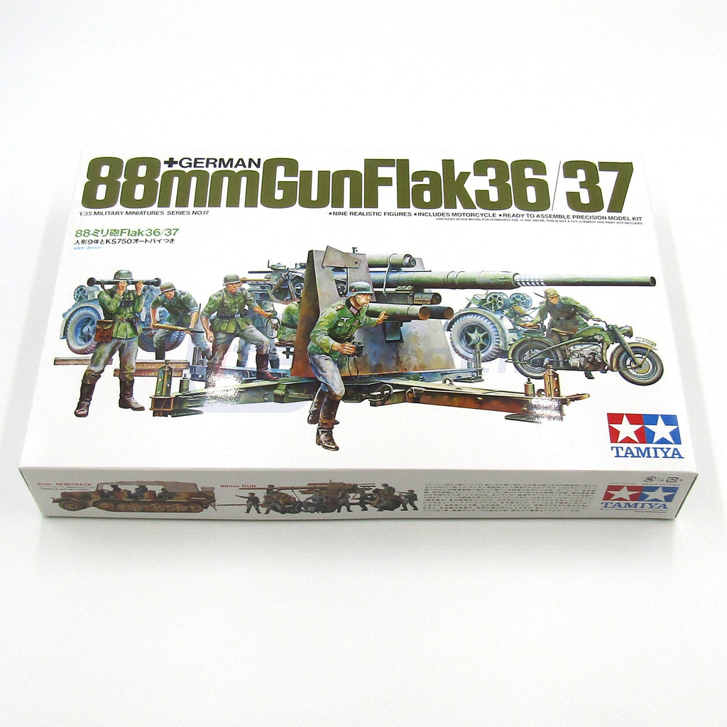 Tamiya 35017 1/35 Military Miniatures Series: German 88mm Gun Flak 36 ...