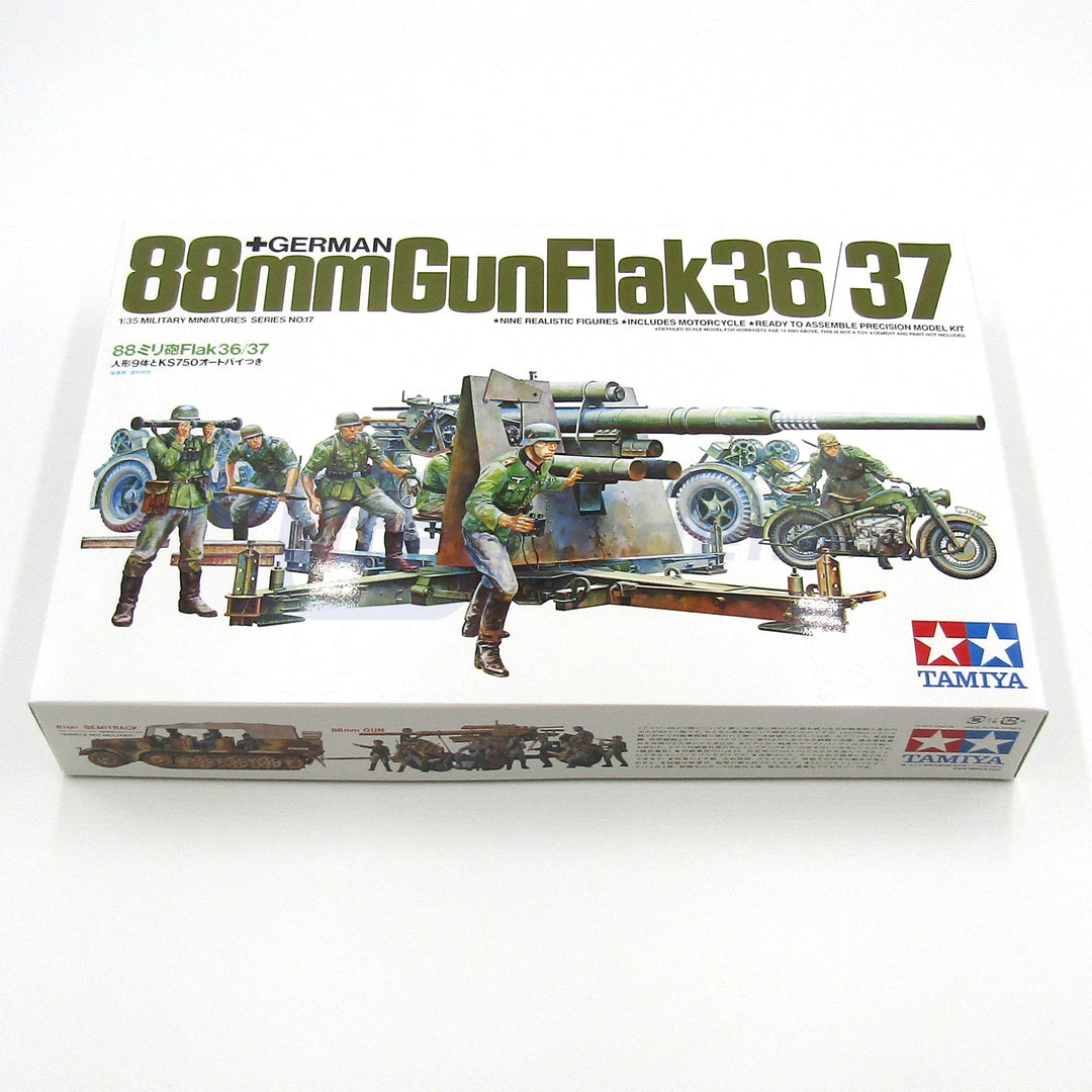 Tamiya 35017 1/35 Military Miniatures Series: German 88mm Gun Flak 36 ...