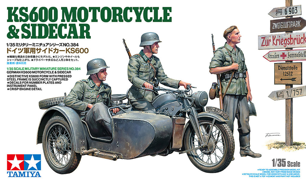 Tamiya 35384 1/35 KS600 Motorcycle & Sidecar **Pre-Order** NEW – TTP Models