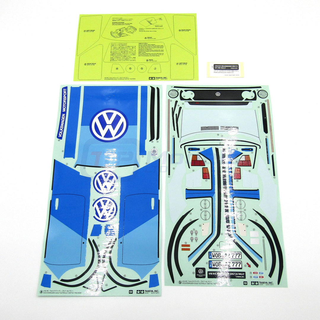 Tamiya 58714 Volkswagen Golf II GTI 16V Rally, 9490076/19490076 Decals ...
