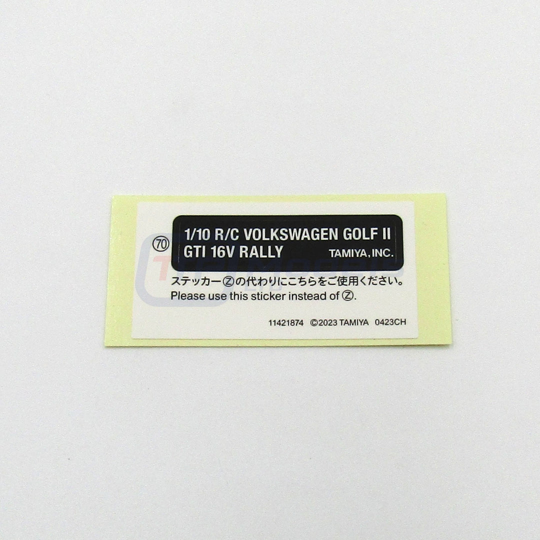 Tamiya 58714 Volkswagen Golf II GTI 16V Rally, 9490076/19490076 Decals ...