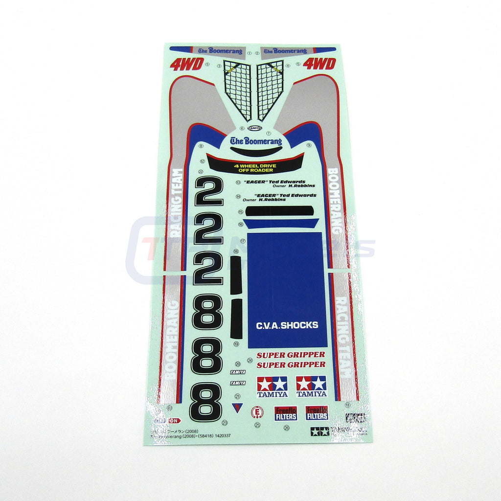 Tamiya 58418 Boomerang, 9495567/19495567 Decals/Stickers, NEW – TTP Models