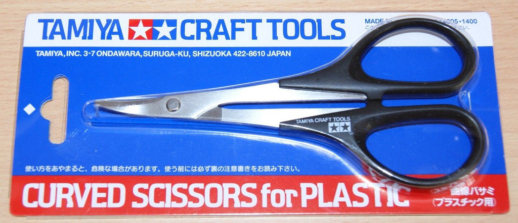 Tamiya 74005 Curved Scissors for Plastic, (Lexan/Polycarbonate RC Bodi ...