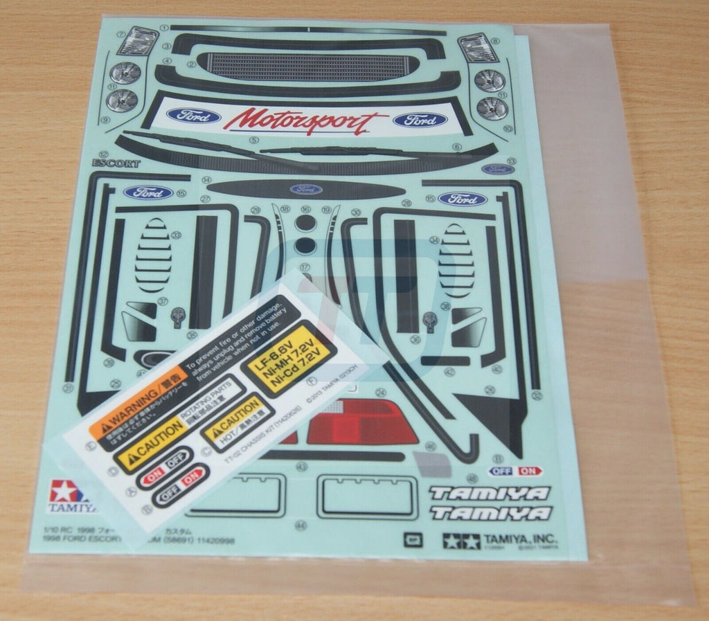 Tamiya 58691 Ford Escort Custom 1998/TT02, 9490028/19490028 Decals & M ...