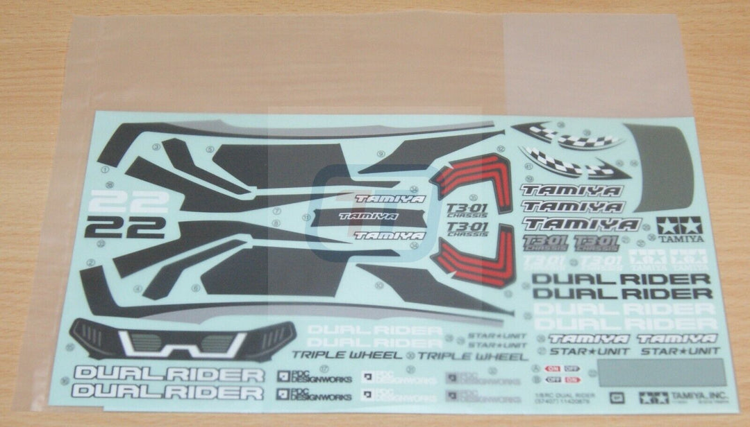 Tamiya 57407 Dual Rider/T301, 9803165/19803165 Decals/Stickers & Maski ...