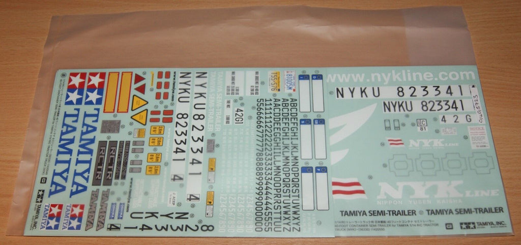 Tamiya 56330 Container Trailer NYK, 9495723/19495723 Decals/Stickers ...