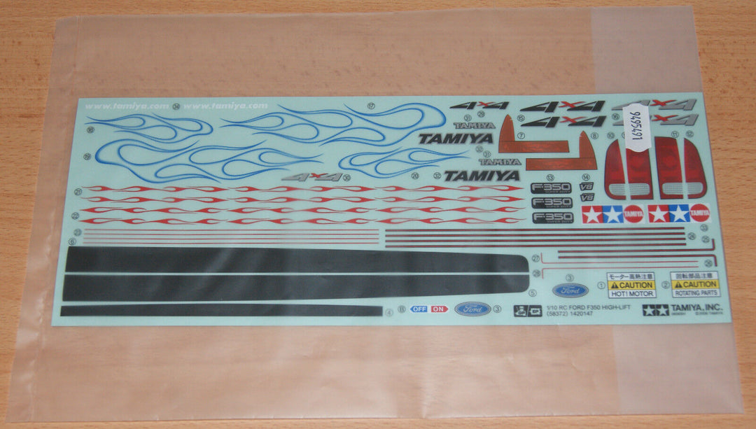 Tamiya 58372 F350 High-Lift, 9495491/19495491 Decals/Stickers, NIP ...