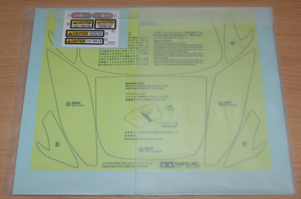 Tamiya 58478 Nissan 370Z/TT01E, 9495648/19495648 Decals/Stickers, NIP ...