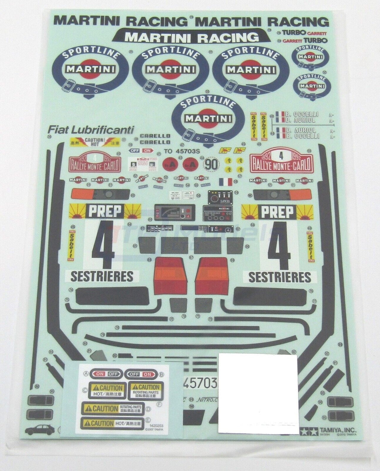 Tamiya 58569 Lancia Delta Integrale/XV01/TT02, 9495781/19495781 Decals ...