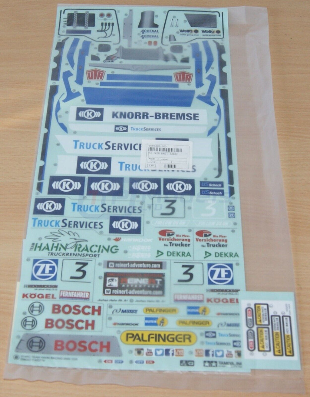 Tamiya 58632 Team Hahn Racing MAN TGS/TT-01E, 9495886/19495886 Decals ...