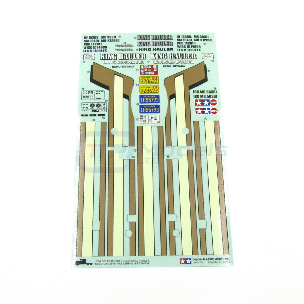 Tamiya 56301 King Hauler/Black/Metallic, 9495161/9495161 Decals/Sticke ...