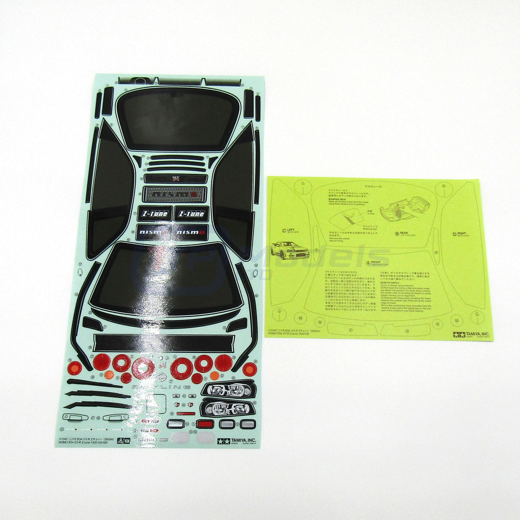 Tamiya 58364 NISMO R34 GT-R Z-tune/TT01/TT02D, 9495480/19495480 Decals ...