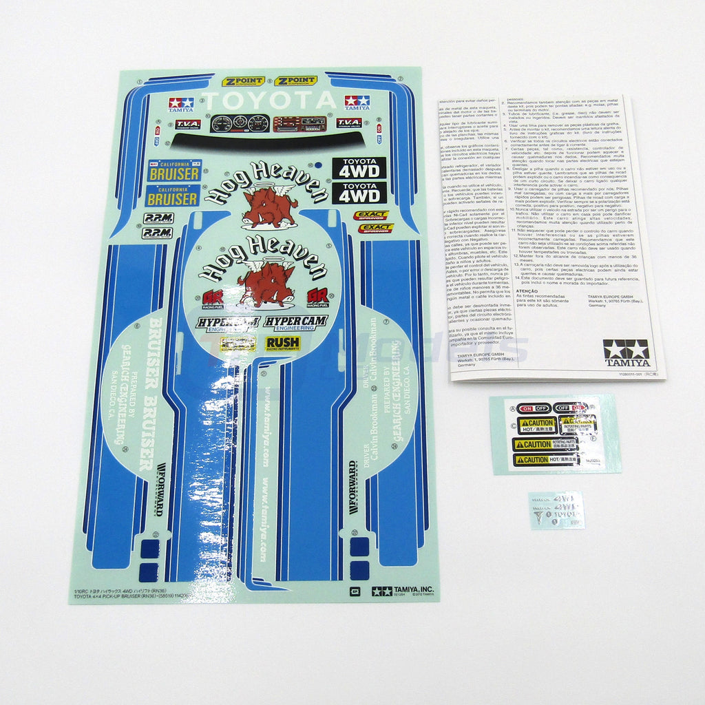 Tamiya 58519 Toyota Bruiser 4x4 Pick-Up, 9495728/19495728 Decals/Stick ...