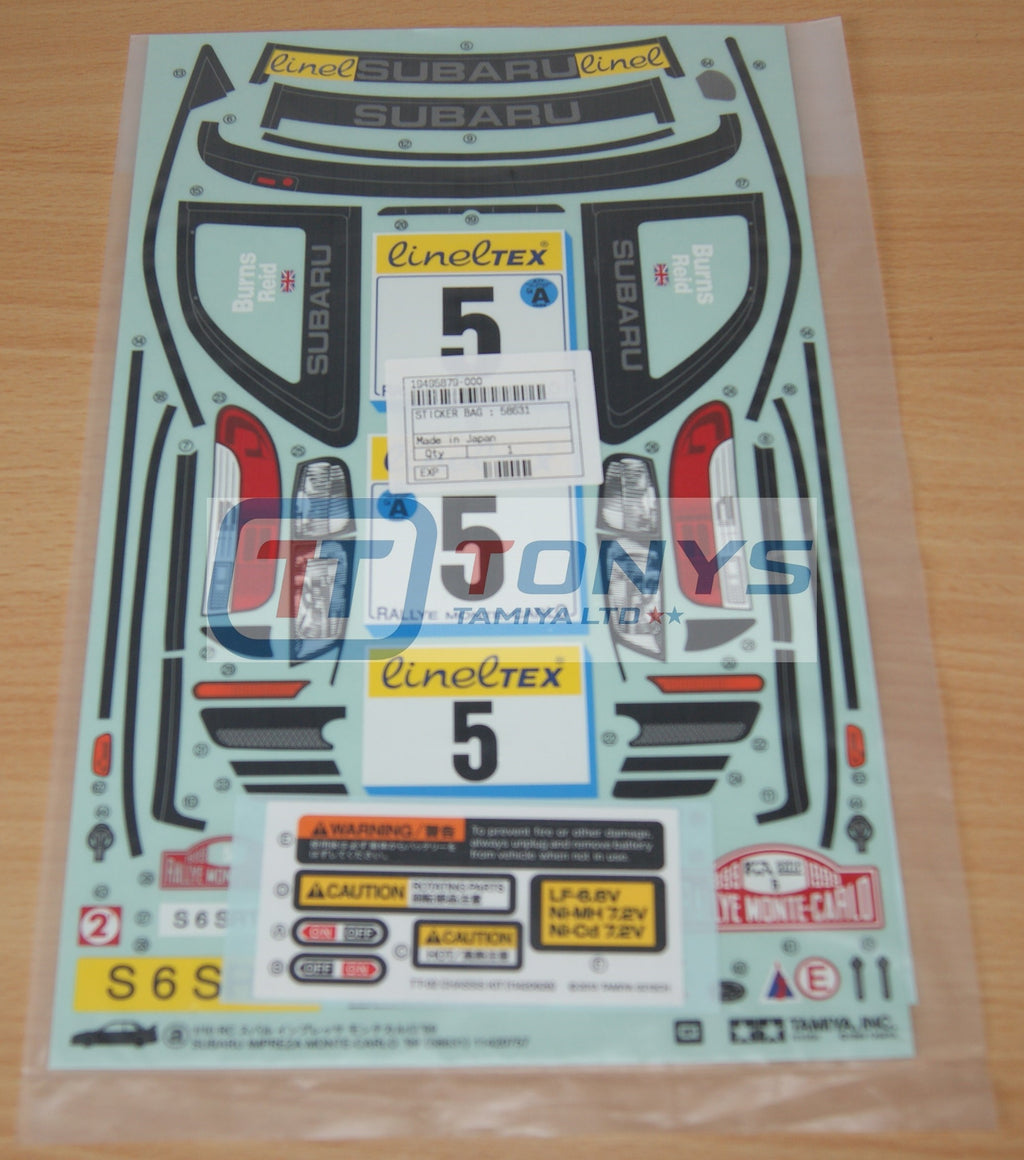 Tamiya 58631 Subaru Impreza '99/TT02, 9495879/19495879 Decals/Stickers ...